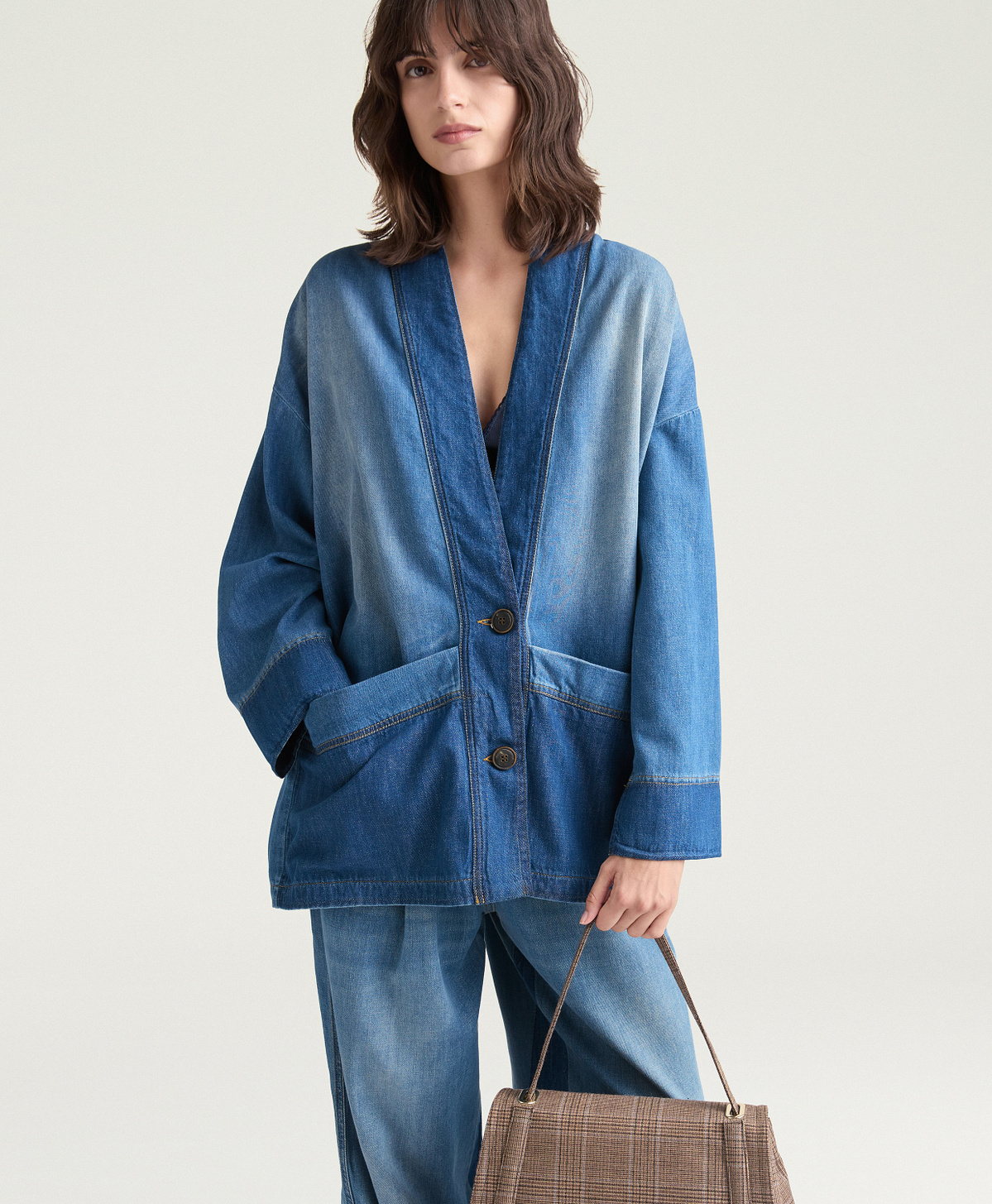 CAROLINE JACKET IN 8 OZ INDIGO DENIM - BLUE JEANS | Momonì