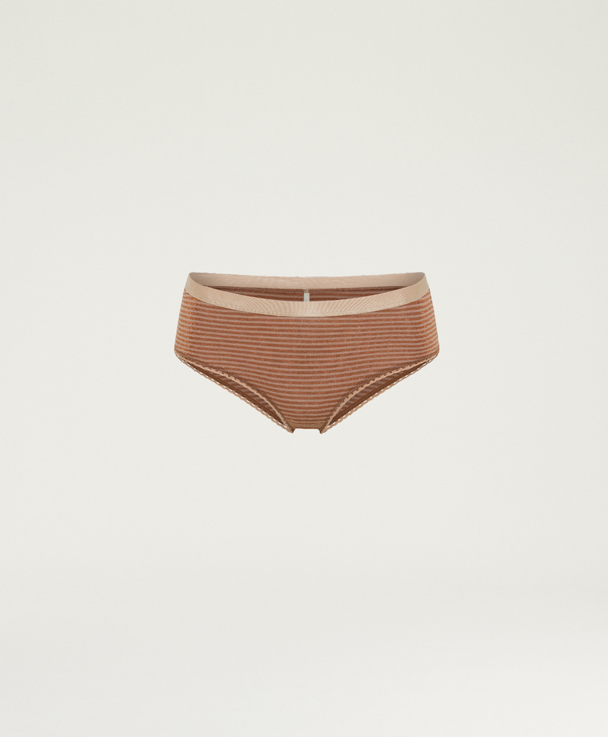 CATHERINE SLIP AUS GESTREIFTER JERSEY - TERRA/ROST | Momonì