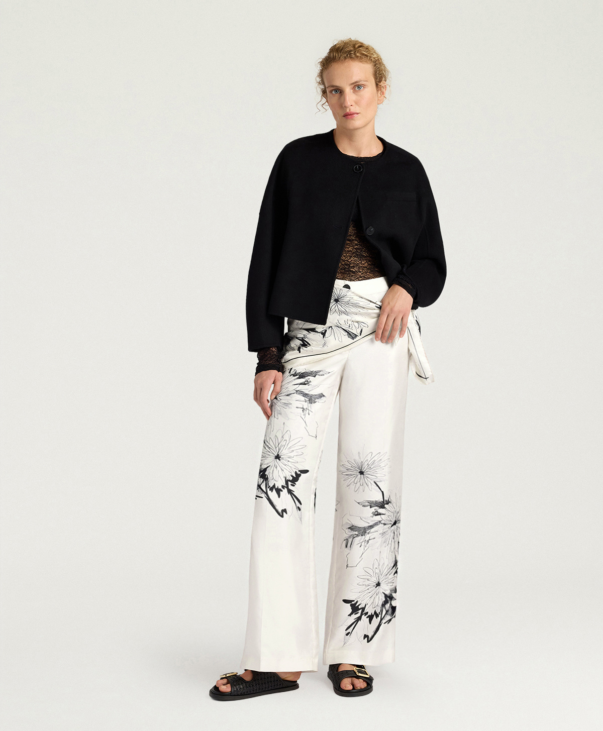 APACHE COAT IN DOUBLEFACE WOOL BLEND - BLACK | Momonì