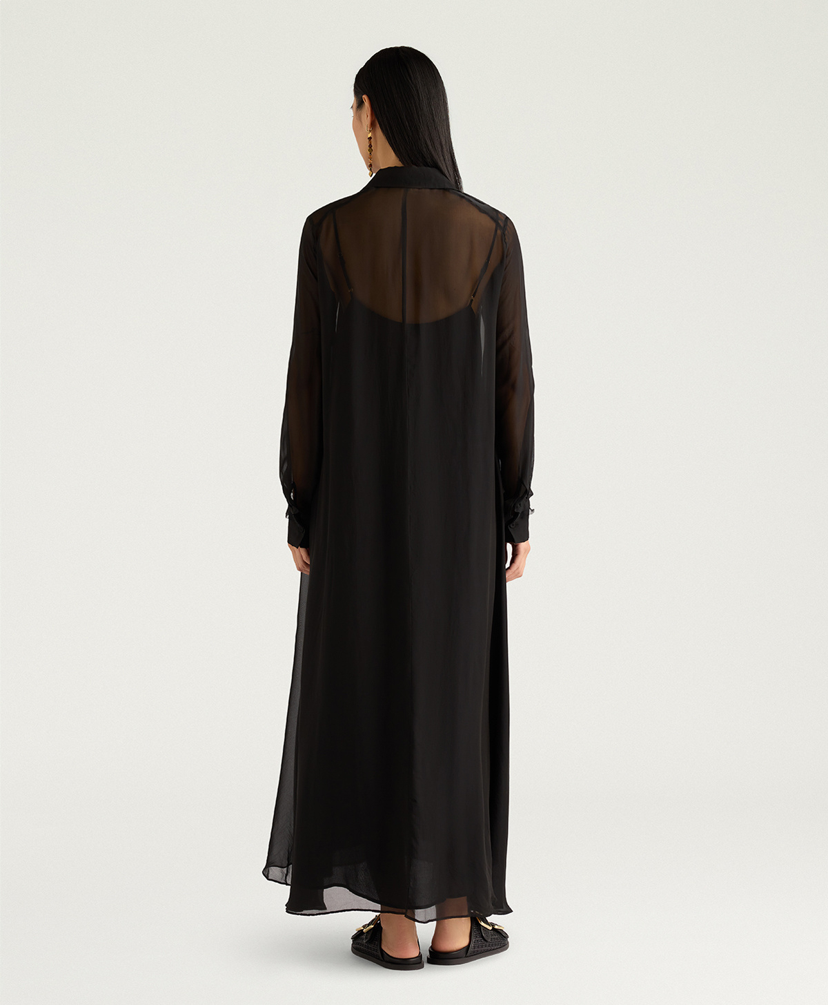 VESTITO RUSSELL IN CHIFFON UNITO - NERO | Momonì