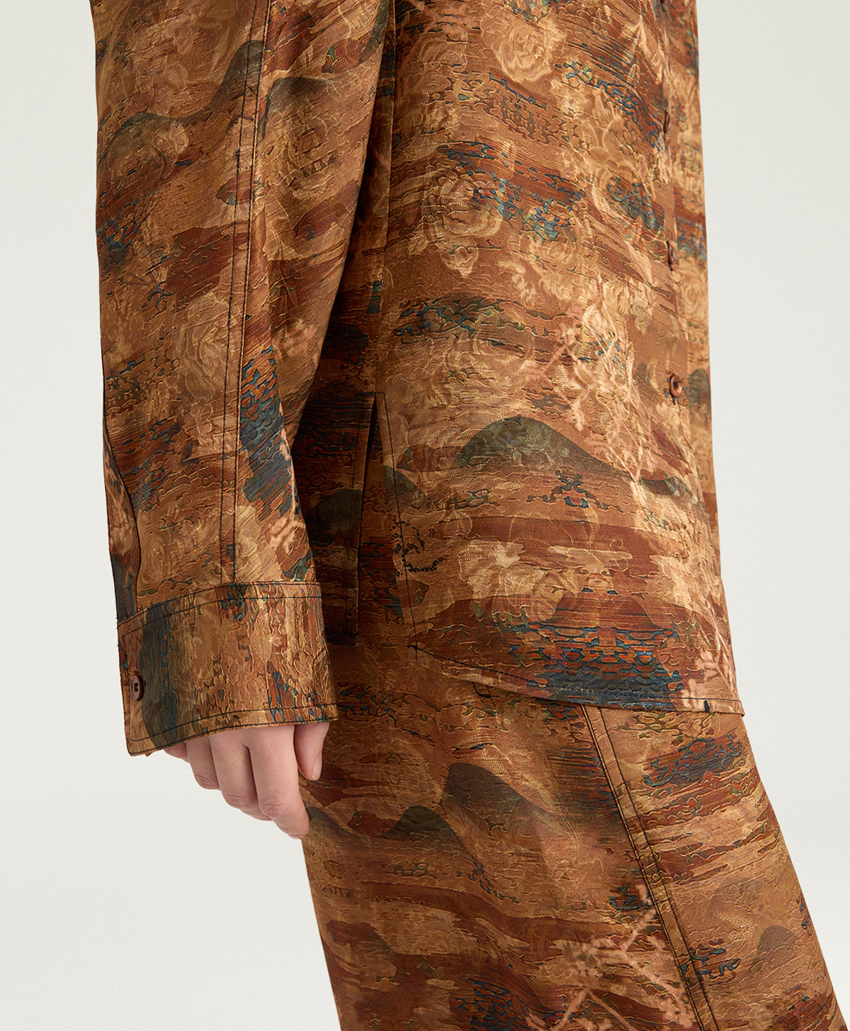CAMISA ORCHID DE JACQUARD ESTAMPADO - TERRACOTA | Momonì