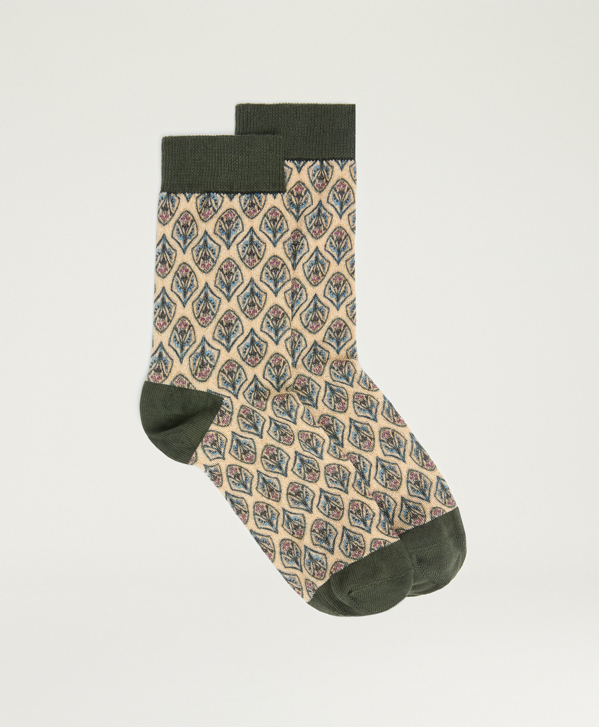 NANAMI-SOCKEN MIT MUSTERDRUCK - SAND/HIMMELBLAU - Momonì