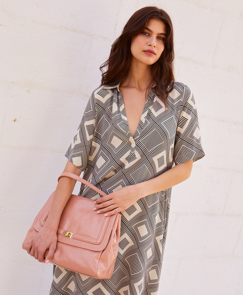 MOMONÌ FLORE BAG IN PATENT LEATHER - ROSÉ | Momonì